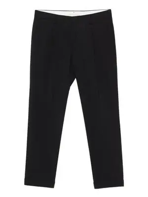 BRIGLIA 1949 Pleated Cuffed Trousers - Black
