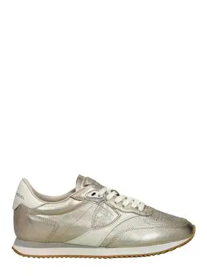 Philippe Model Blville Perforated Low Top Sneakers - Gold