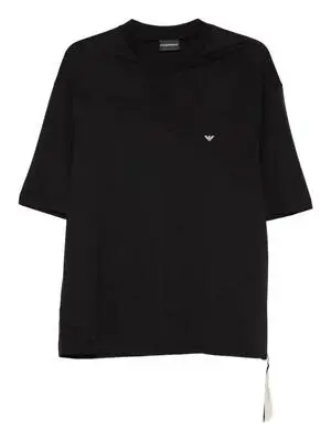 Emporio Armani V-neck Logo T-shirt - Black