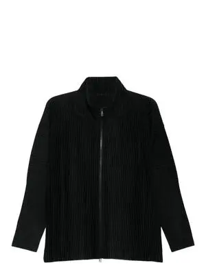 Issey Miyake Zip Pleated Shirt - Black