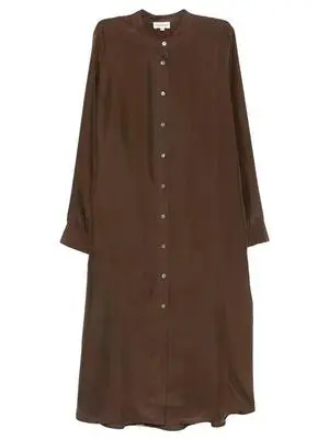P.a.r.o.s.h Buttoned Midi Dress - Brown