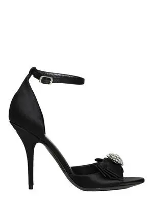 Balenciaga Avenue Rhinestone-embellished Bow Sandals - Black
