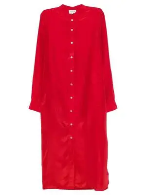 P.a.r.o.s.h Buttoned Midi Shirt Dress - Red