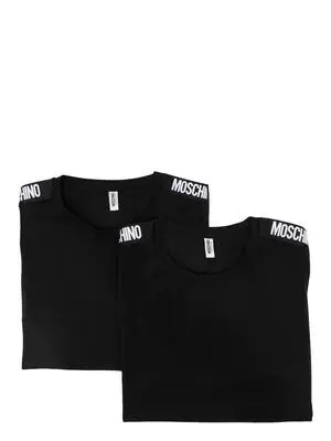 Moschino Logo-tape Crew-neck T-shirt - Black