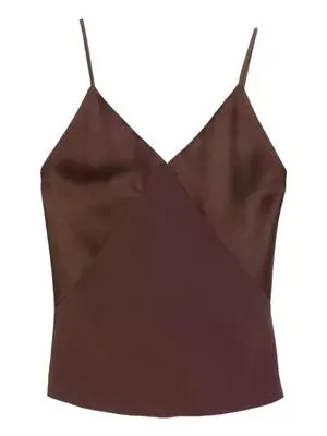 FORTE_FORTE V-neck Top - Brown