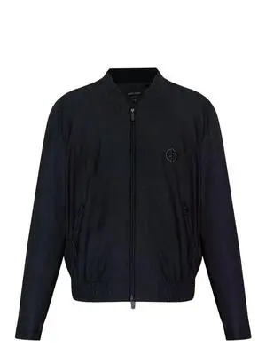 Giorgio Armani Logo-embroidered Bomber Jacket - Black