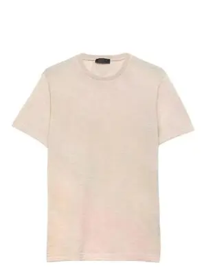 Prada Ribbed Crew-neck Cashmere T-shirt - Neutrals