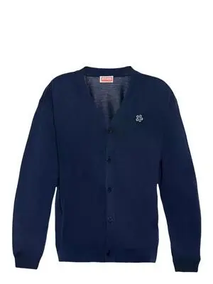 Kenzo Boke Flower Appliqué Cardigan - Blue