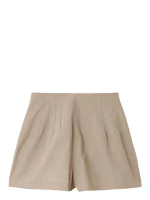 Staud Magpie Dupioni Shorts - Neutrals