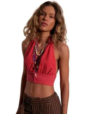 Free People Havana Halter Top - Miami Beet