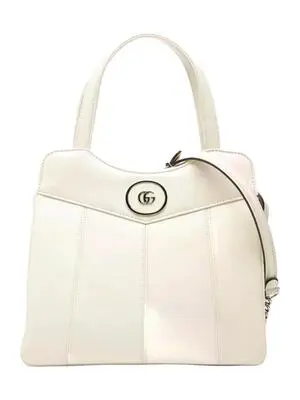 Gucci Petite Gg Leather Tote Satchel - White
