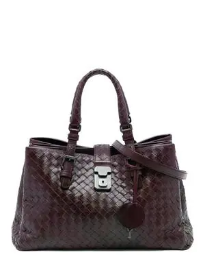 Bottega Veneta Small Nappa Intrecciato Roma Satchel - Red