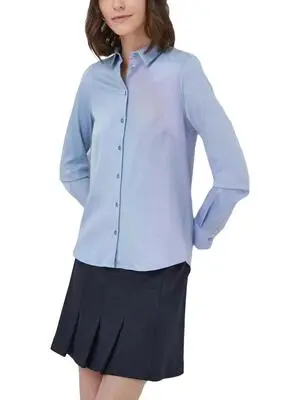 MOS MOSH Buttoned Long-sleeved Shirt - Blue