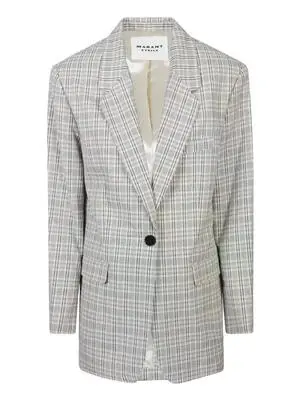 MARANT ETOILE Checked Buttoned Jacket - Neutrals