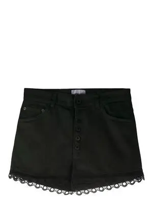 DONDUP Denim Eyelet Shorts - Black