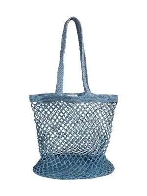ALEX MILL Fisherman Raffia Tote - Slate Blue