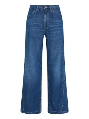 FRAME Le Baggy Palazzo High-rise Wide-leg Jeans - Mid Denim
