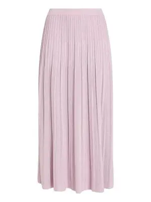 Zimmermann Metallic Ribbed-knit Midi Skirt - Lilac