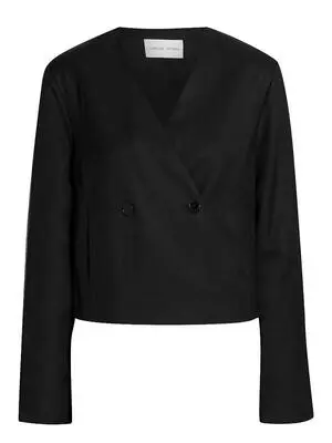 Loulou De Saison Malli Double-breasted Twill Blazer - Black
