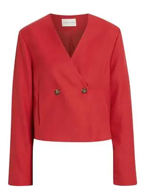 Loulou De Saison Malli Double-breasted Twill Blazer - Red