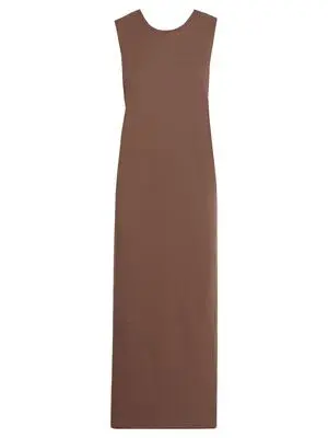 Loulou De Saison Rayna Knotted Pima Cotton-jersey Midi Dress - Brown