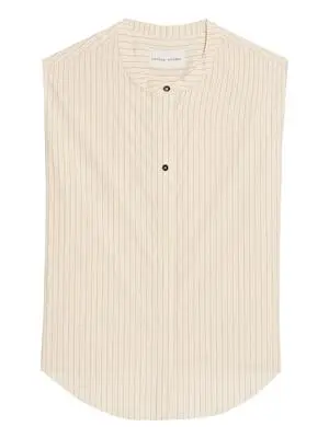 Loulou De Saison Hale Striped Cotton-poplin Top - Ivory