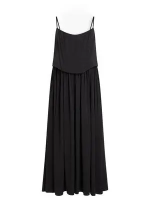Zimmermann Gathered Silk Midi Dress Black