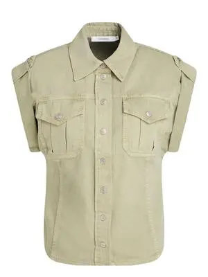 Zimmermann Cotton And Linen-blend Twill Shirt - Sage Green