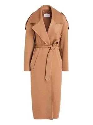 Zimmermann Belted Brushed Wool-blend Felt Coat - Camel