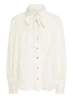 Zimmermann Cotton-blend Corded Lace Shirt - Off-white