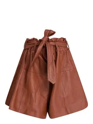 ZIMMERMANN Belted Leather Shorts