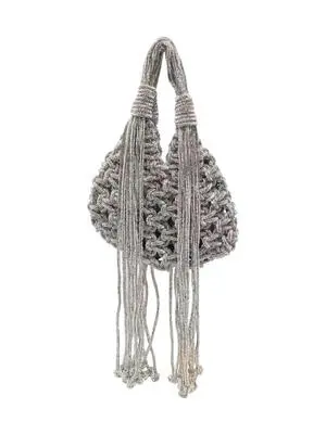 HIBOURAMA Mini Vannifique Crystal-embellished Tote - Silver