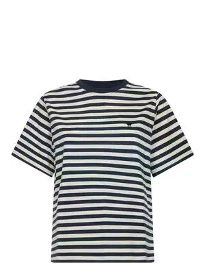 Max Mara Striped T-shirt With Butterfly Logo - Blue