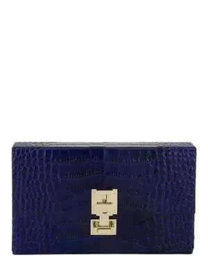 TOM FORD Crocodile-effect Leather Clutch - Blue