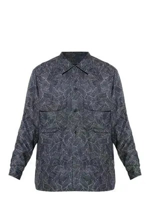 Giorgio Armani Geometric-print Shirt - Grey