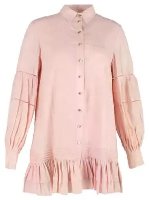 Aje Lotus Ruffle Mini Dress - Pink