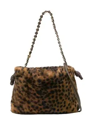 LOEWE Leopard Print Chain Clutch