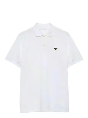 Prada Logo-plaque Polo Shirt - White