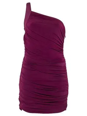 Herve Leger One-shoulder Midi Dress - Purple