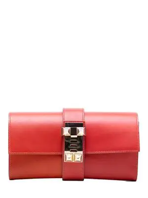 Hermès 2015 Tadelakt Medor 23 Clutch - Red