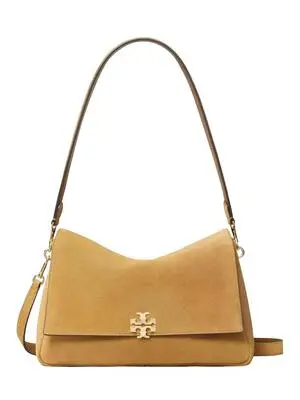 Tory Burch Small Charlie Suede Shoulder Bag - Neutrals