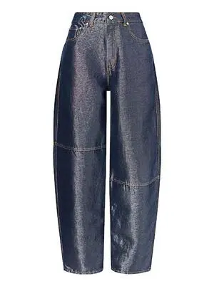 GANNI Stary Shimmer Barrel-leg Denim Jeans - Rinse