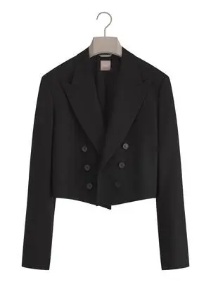 Dior Cropped Jacket - Black Virgin Wool