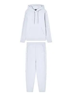 EA7 Stretch Cotton-jersey Tracksuit With Logo - Natural