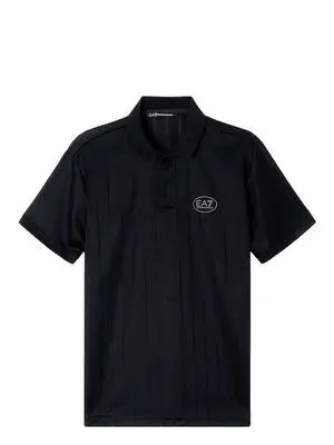 Emporio Armani Golf Pro Polo Shirt In Ventus7 Technical Fabric - Black