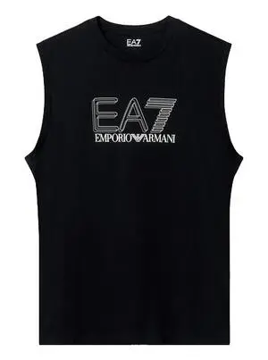 Emporio Armani Visibility Tank Top In Cotton Jersey - Black