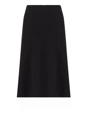 Giorgio Armani Silk Midi Skirt - Black