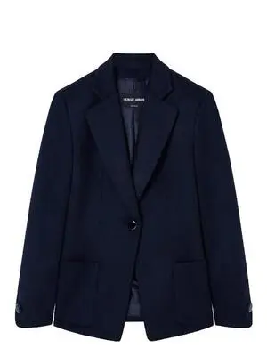 Giorgio Armani Single-breasted Virgin Wool And Cashmere Jacket - Blue / Navy