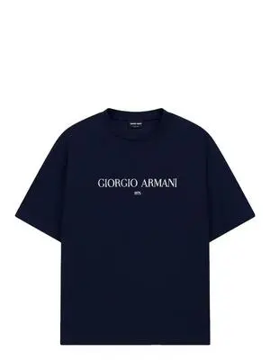 Giorgio Armani Cotton Interlock-jersey T-shirt - Navy