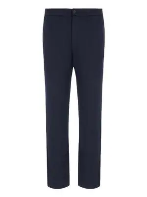 Giorgio Armani Trousers In Pure Cashmere Jersey - Navy